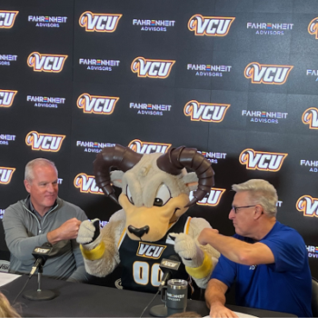 VCU's Rodney the Ram Brings Confidence to the Fahrenheit Tea